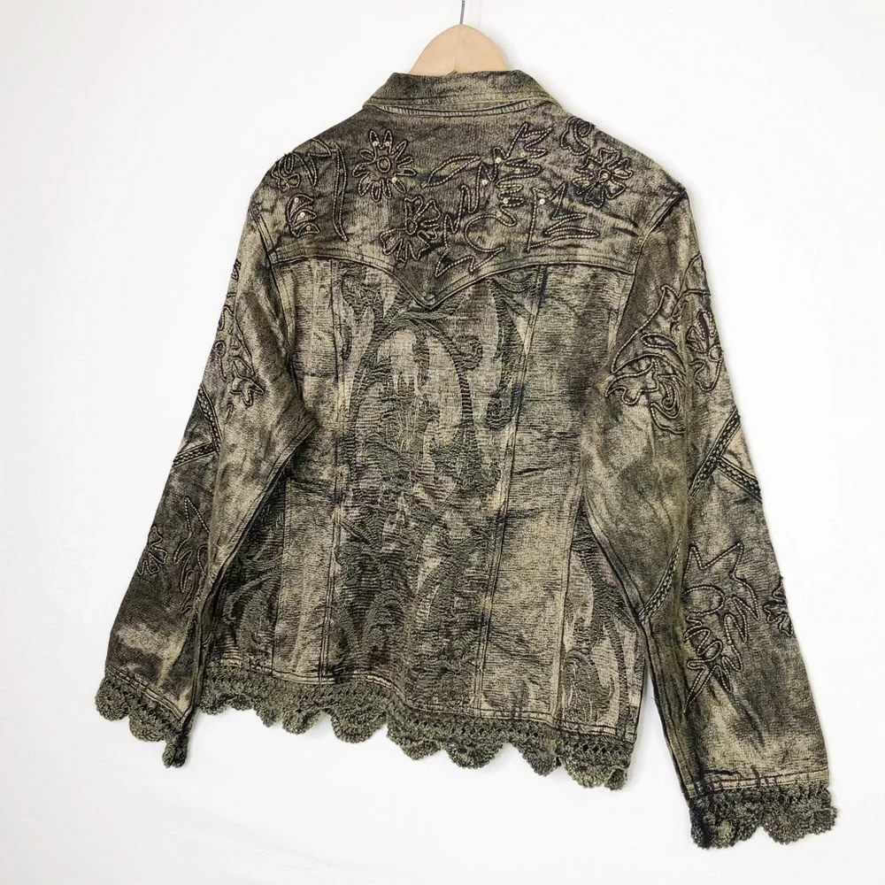 Flashback | Jackets & Coats | Flashback Bronze Crochet Embroidered ...
